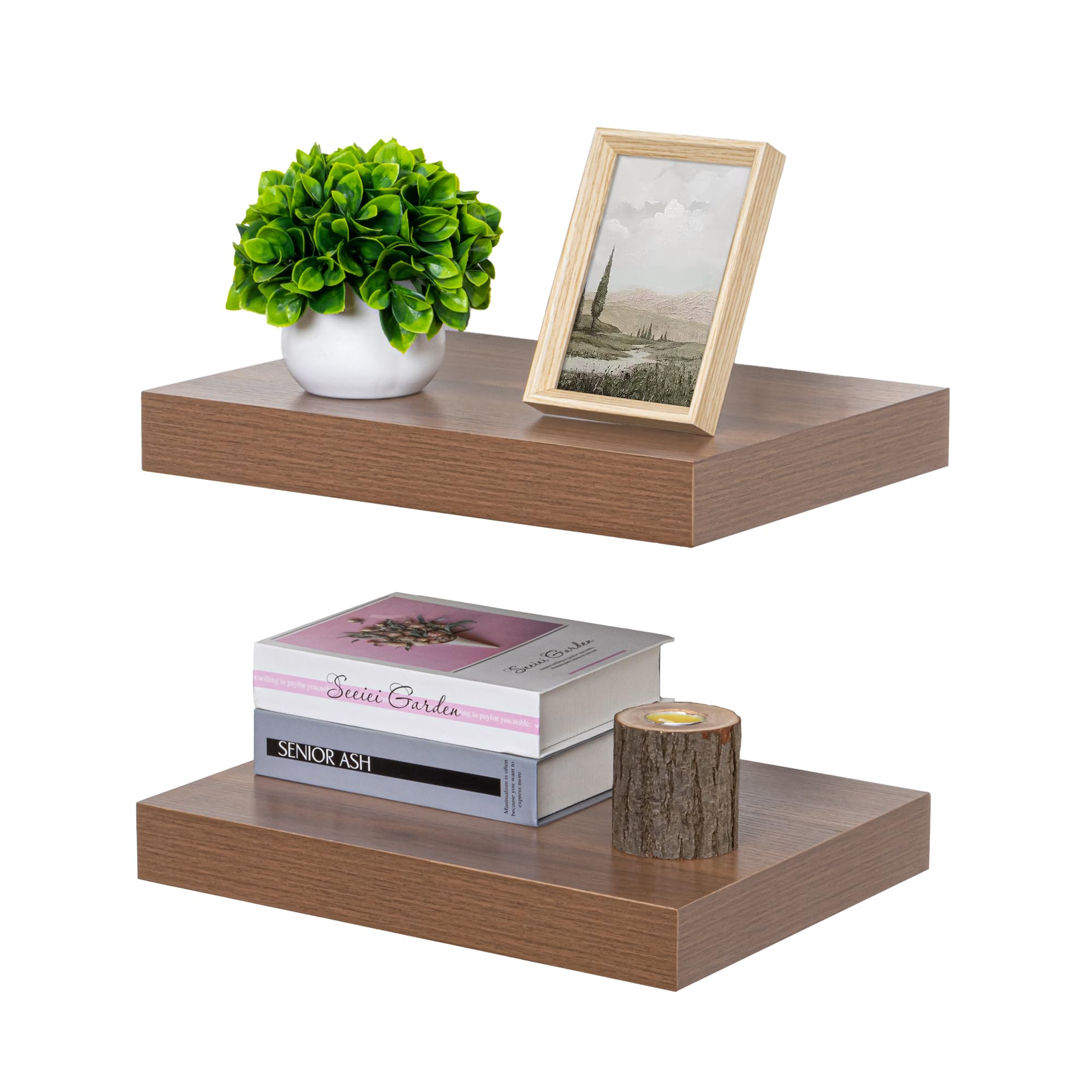 Amazon.com: Fun Memories 16 Inch Floating Shelf, Floating Book Shelves ...