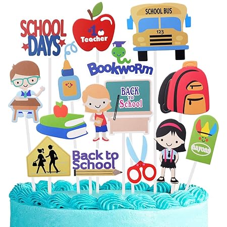 NUOBESTY Back to School Cupcake Topper 18Pcs, School Welcome Toppers ...