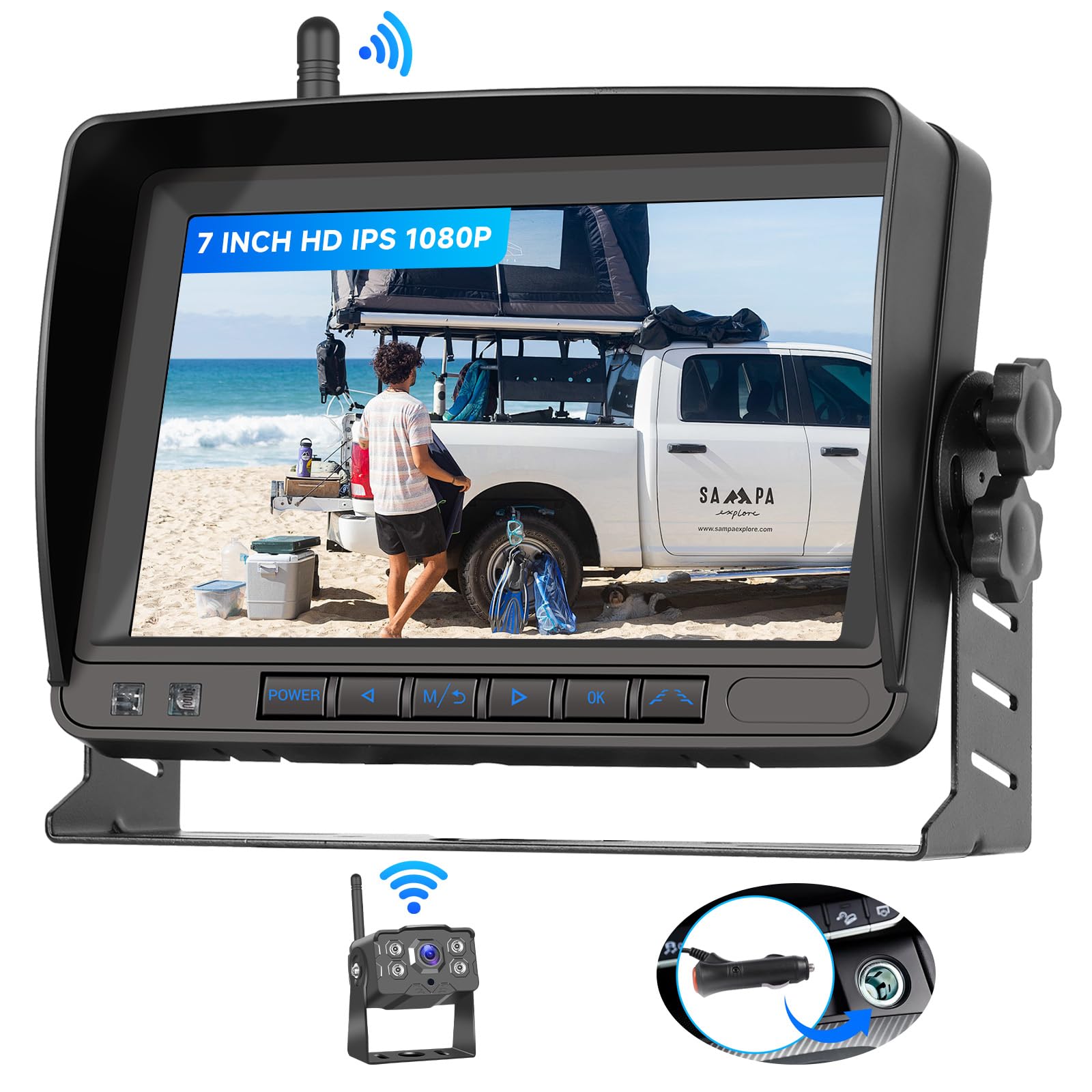 Amazon.com: Wireless Backup Camera HD 1080P 7 Inch IPS Screen Rear ...