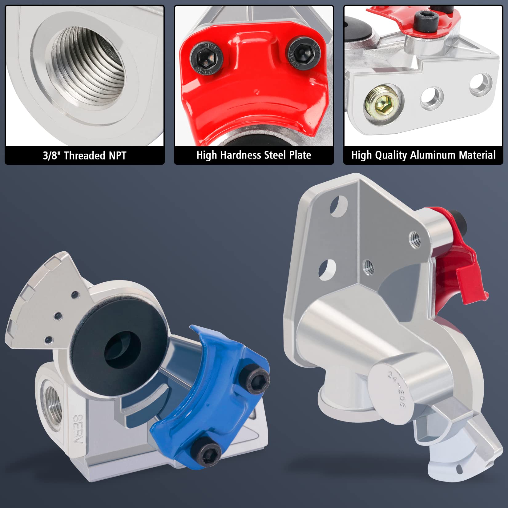 Snapklik.com : 37 Degree Angled Gladhands 1 Pair Die Cast Aluminum Glad ...