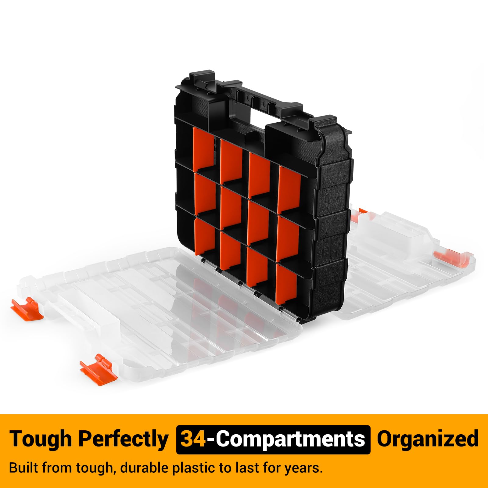 Snapklik.com : Small Parts Organizer:34 Compartments Hardware Organizers