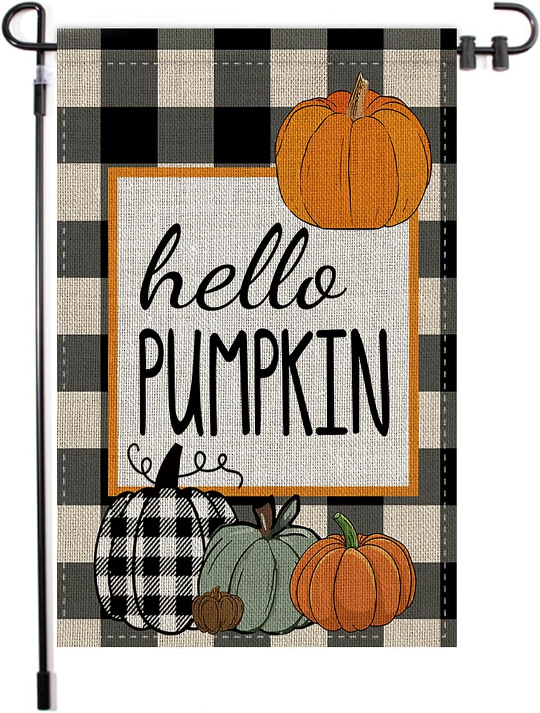 Amazon.com : Hexagram Pumpkin Large Fall Flags 28 x 40 Double Sided ...