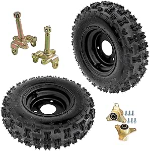 Amazon.com: YC Yier 2 Pack 4.10-6 Tires and Wheels Rims 6" Go Kart Wheel & Steering Spindle ...
