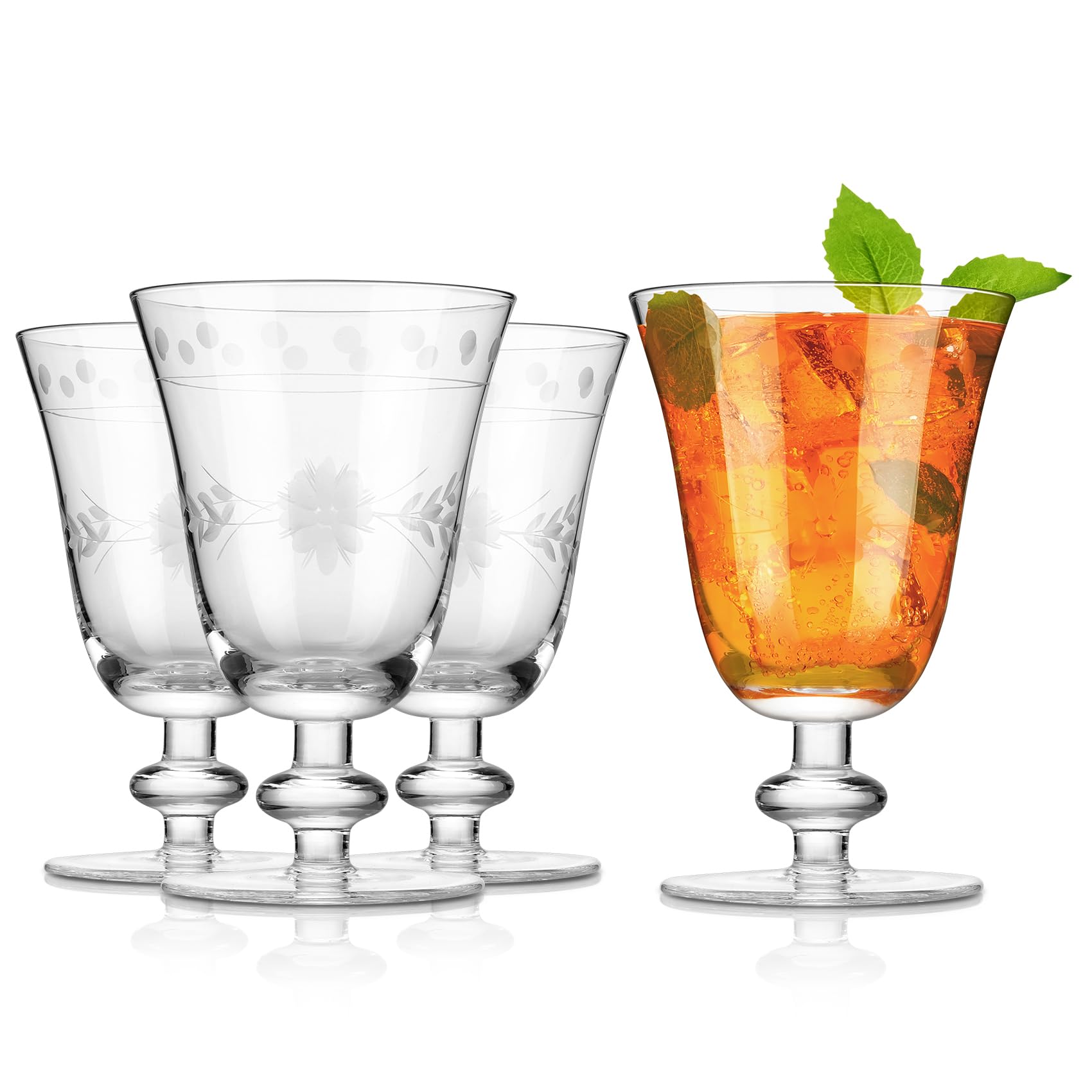 Amazon.com | Royalrose Delight Glasses, 10 ounces, Set of 4, Unique ...