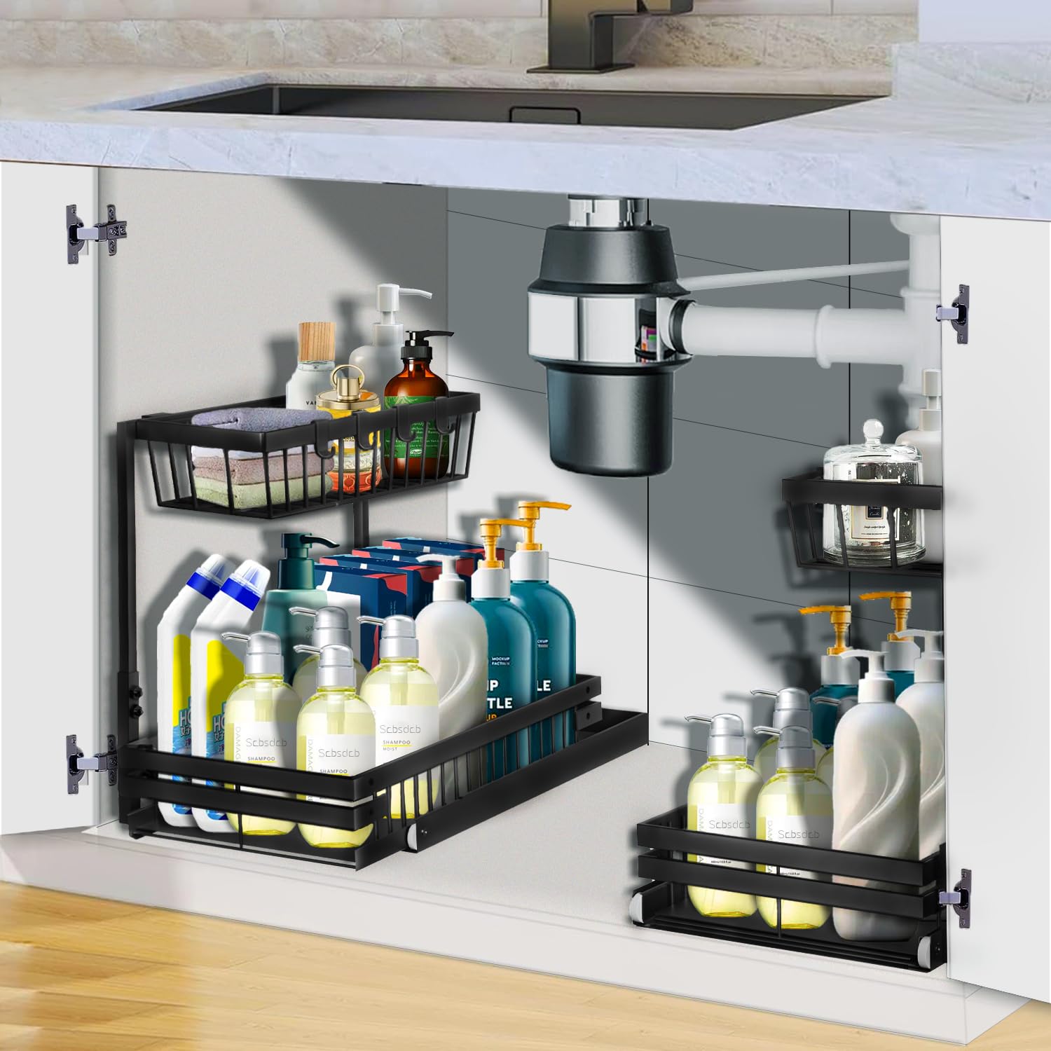 Amazon.com - 2 Pack Adjustable Height Under Sink Organizer and Storage ...