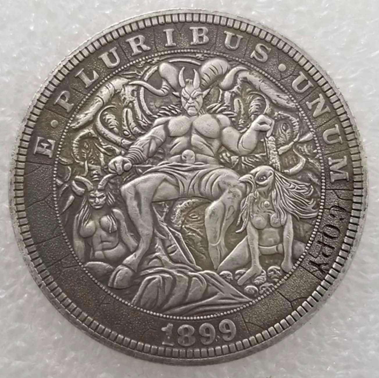 Amazon.com: Copy U.S Hobo Morgan Dollar Coin Lucifer Devil Demon Throne Hell Skulls 1899 Silver ...