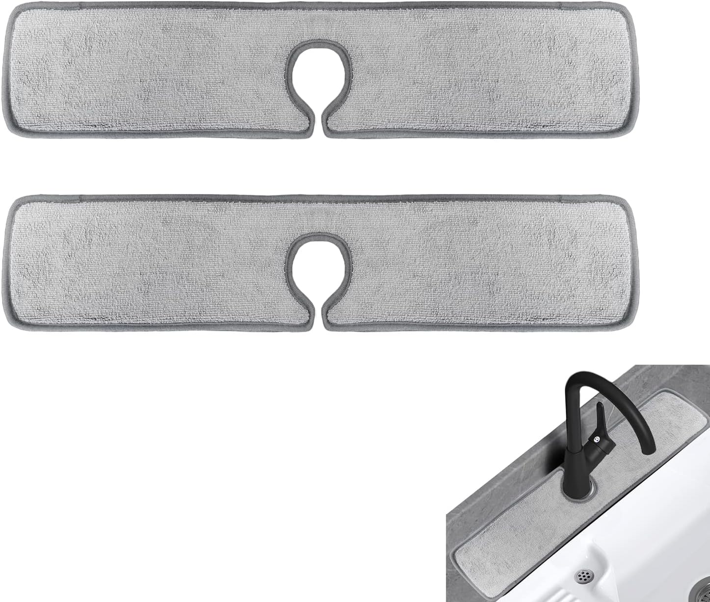 Amazon.com: ZARSIO 2PCS Faucet Absorbent Mat, Sinkmat for Kitchen ...