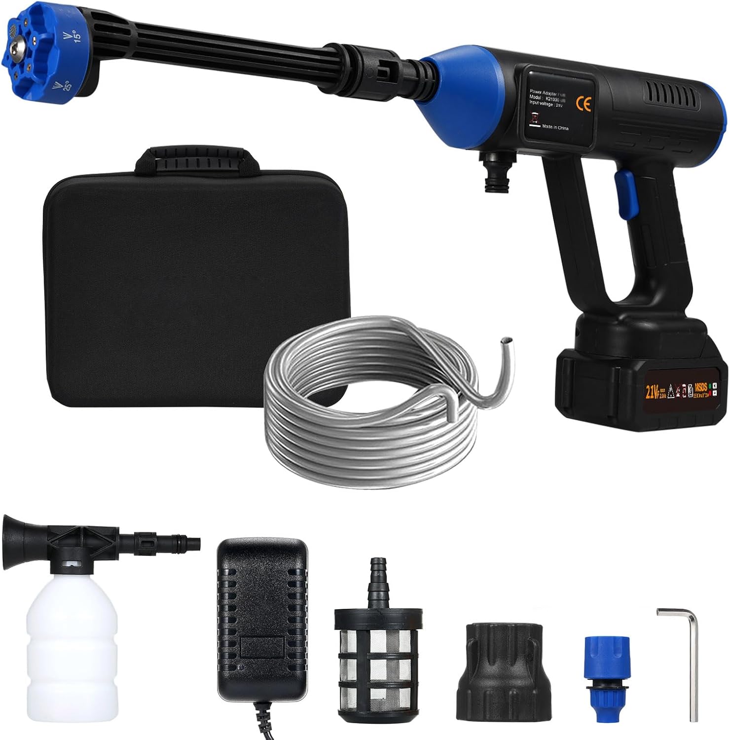 Brushless Pressure Washer, Portable Powerful Cleaner 50bar/725PSI ...