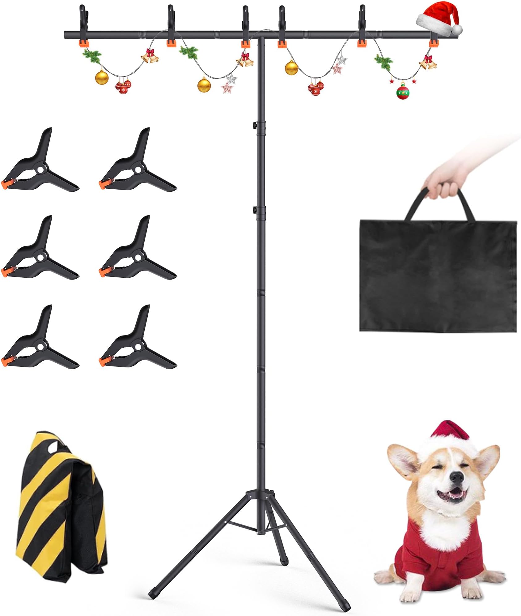 Amazon.com : Forlogic Portable T-Shape Backdrop Stand Support Kit 8x5 ...