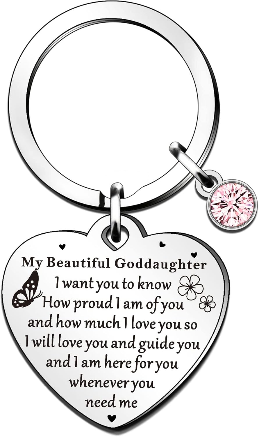 QMVMV Goddaughter Gifts Goddaughter Keyring from Godmother Godfather ...