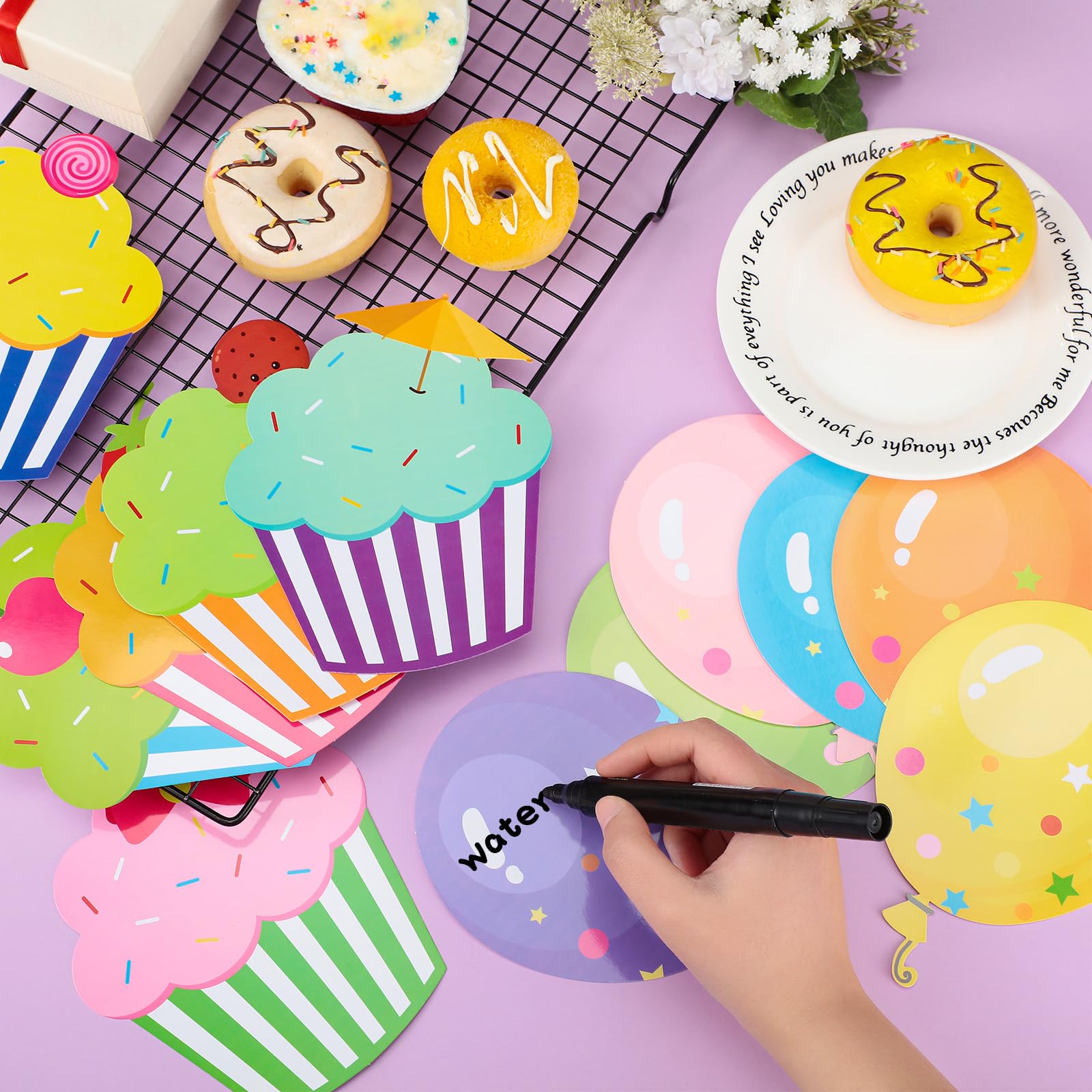 Snapklik.com : 60 Pieces Colorful Cupcake Cutouts Birthday Classroom ...