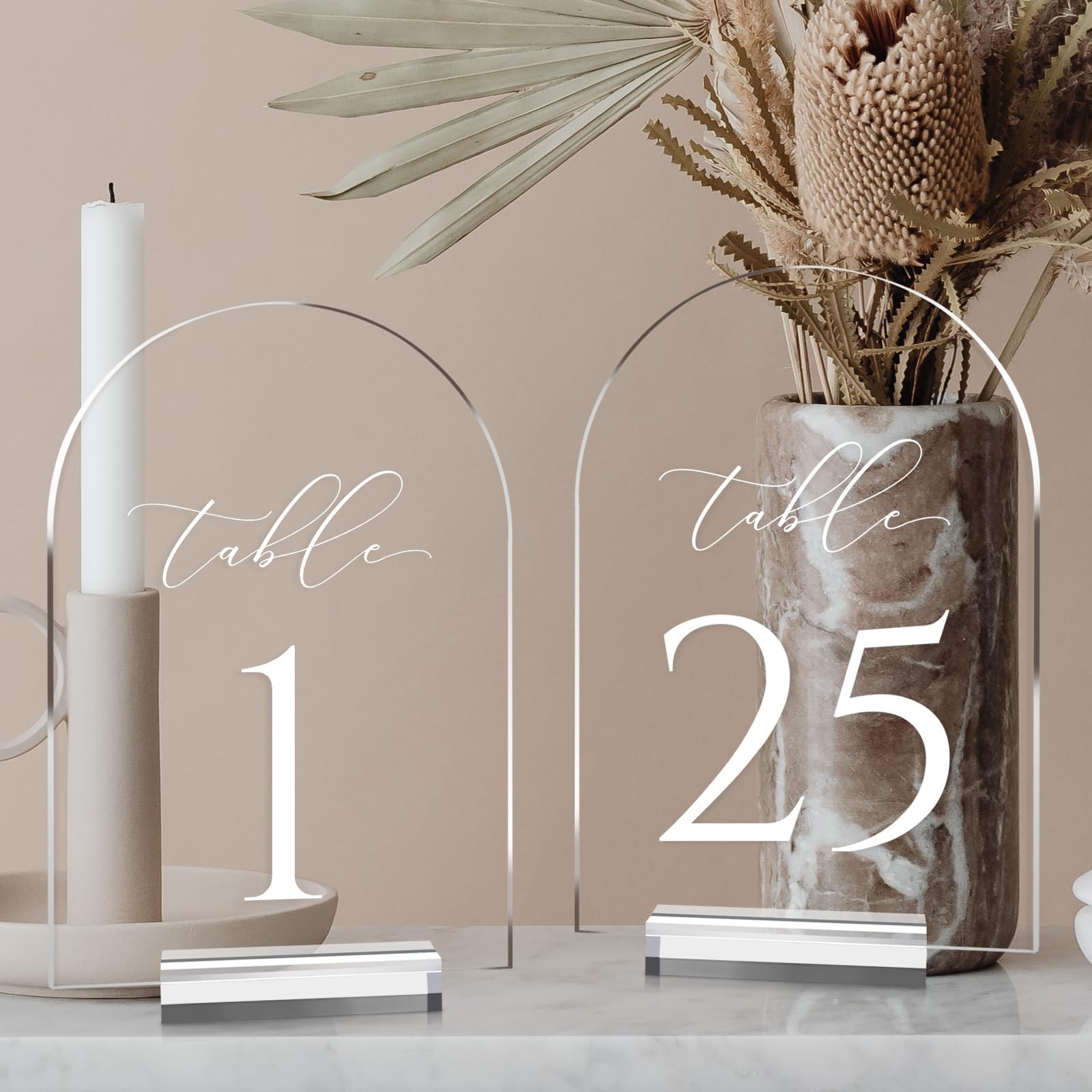 Amazon.com: Black Arch Acrylic Table Numbers with Stands 1-25, 5x7 ...
