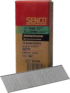 Amazon.com: Senco 18 Ga. Smooth Shank Straight Strip Brad Nails 1-1/4 in. L x 0.05 in. Dia. 5000 ...