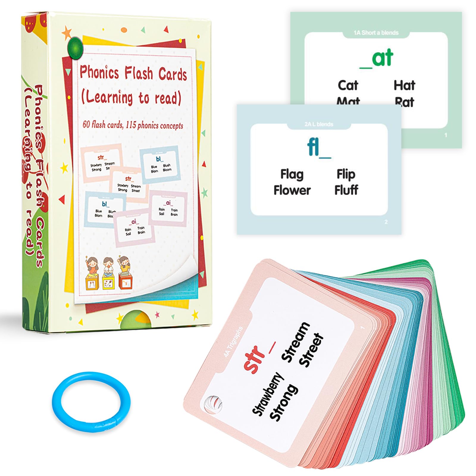 Tichgeim Phonics Flash Cards Sight Word For Kids Phonics Manipulatives ...