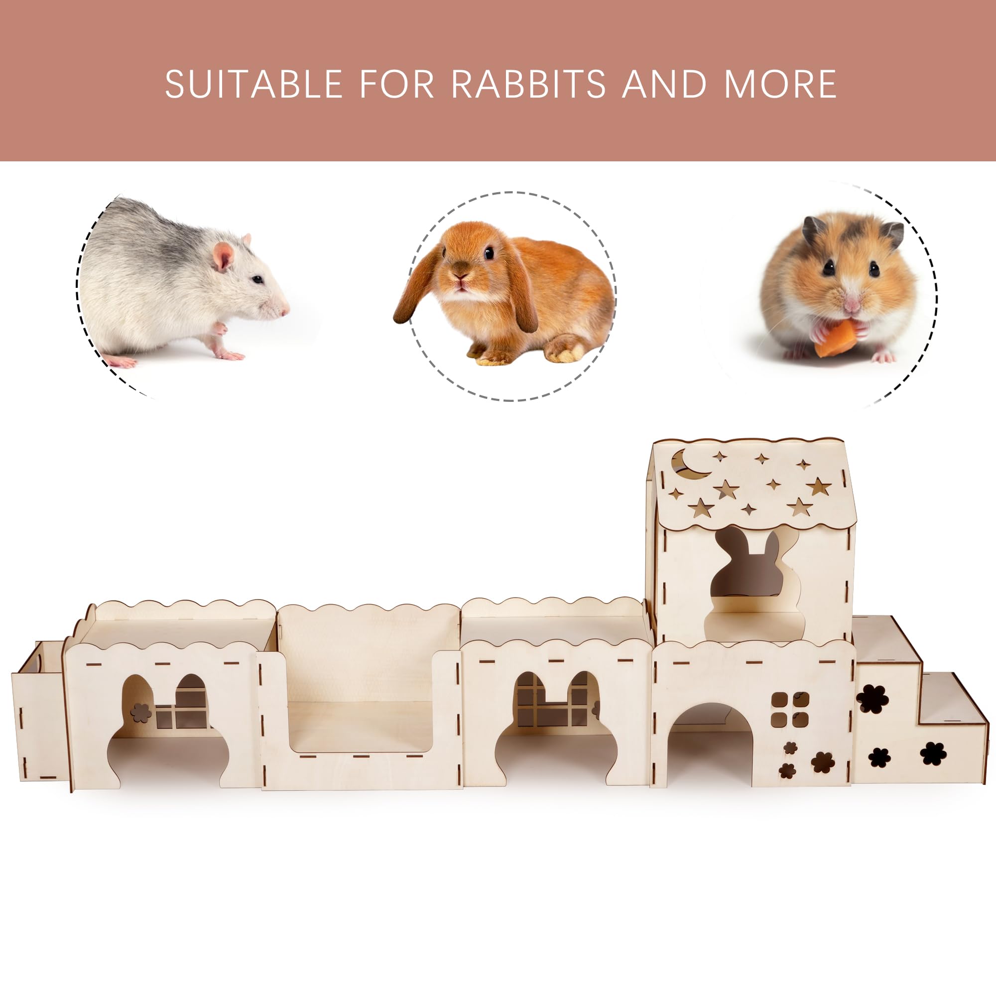 Snapklik.com : Tonchean Extra Large Rabbit Castle Hideout Bunny House 5 ...