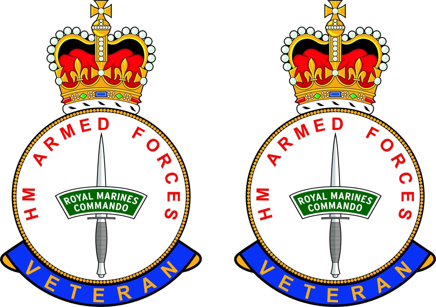 Royal Marines Commando Veteran Dagger Car Sticker - Also for laptops ...