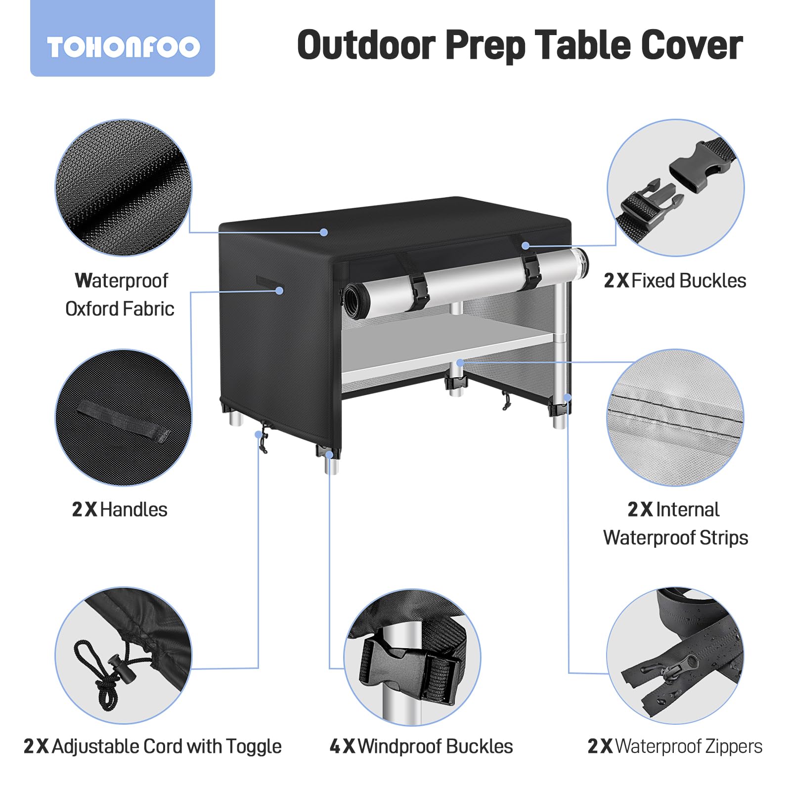 Snapklik.com : Outdoor Prep Table Cover - Waterproof Stainless Steel ...