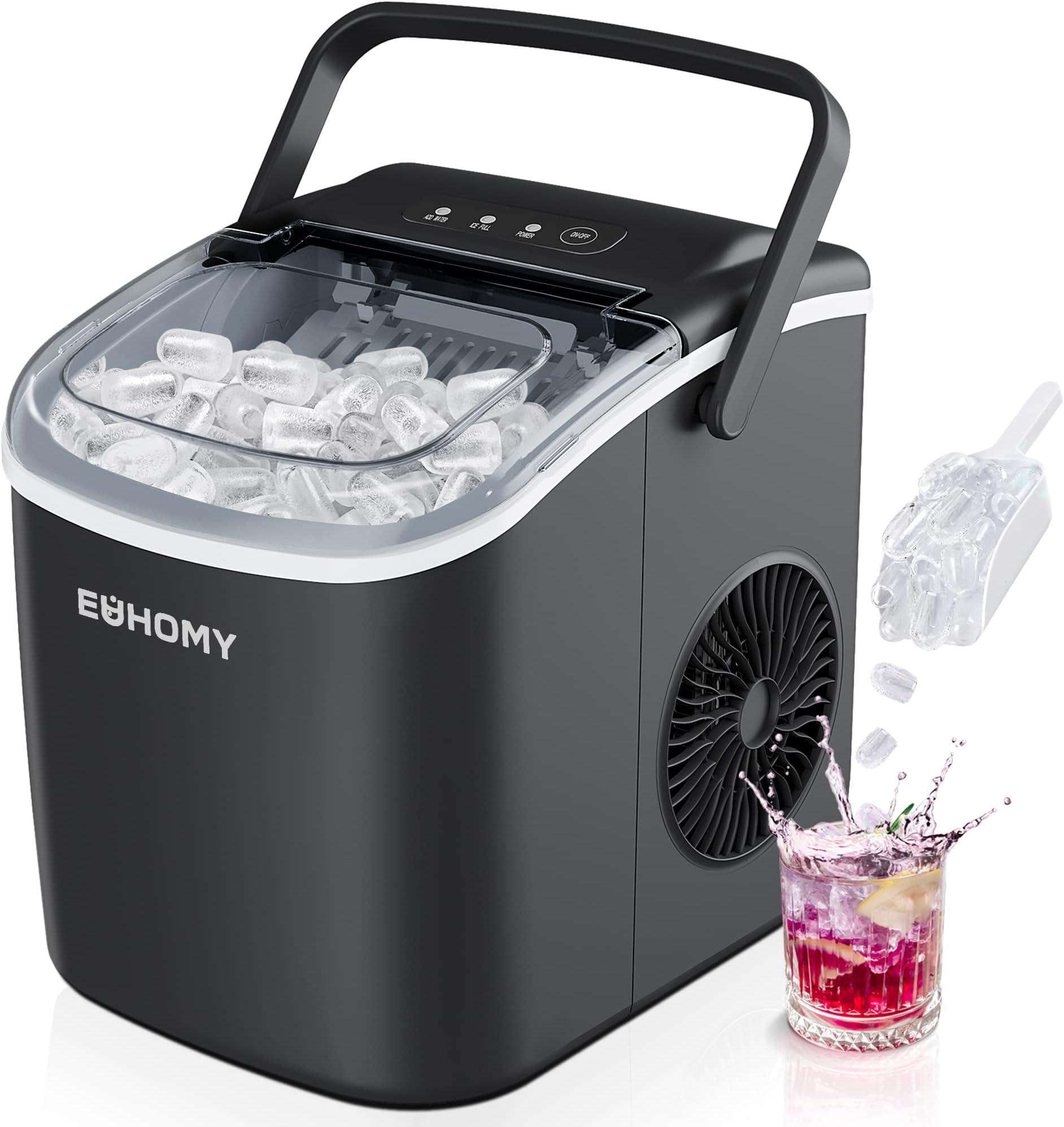 Amazon.com: rosmena Bullet Ice Maker, 26.5 lb/24H Counter Top Ice Maker ...