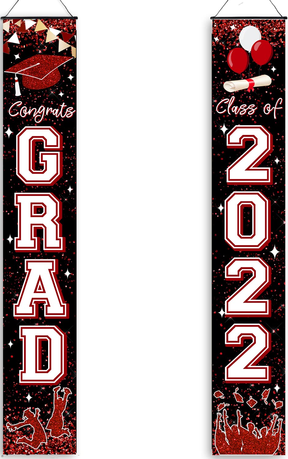 Buy Class of 2022 Banner Red Graduation Party Decorations Congrats Grad ...