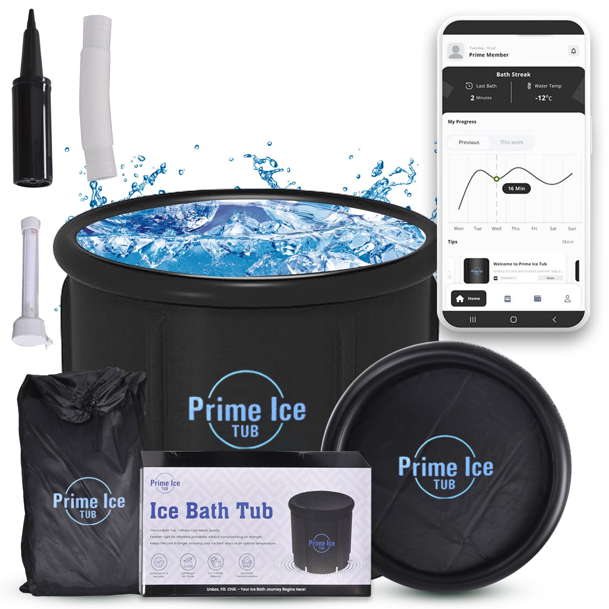 Amazon.com: Prime Ice Bath Tub with Cover for Athletes, 116 Gallons ...