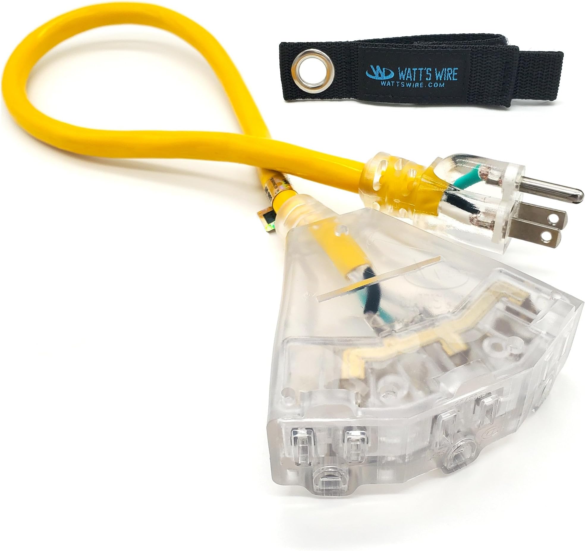 Amazon.com: PlugSaf 1 FT 12/3 Gauge Outdoor Extension Cord with ...