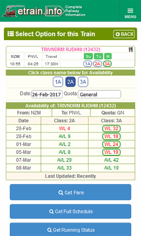 Indian Railways @etrain.info - App on Amazon Appstore