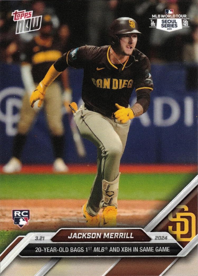 Amazon.com: 2024 Topps Now Baseball #4 Jackson Merrill Rookie Card ...