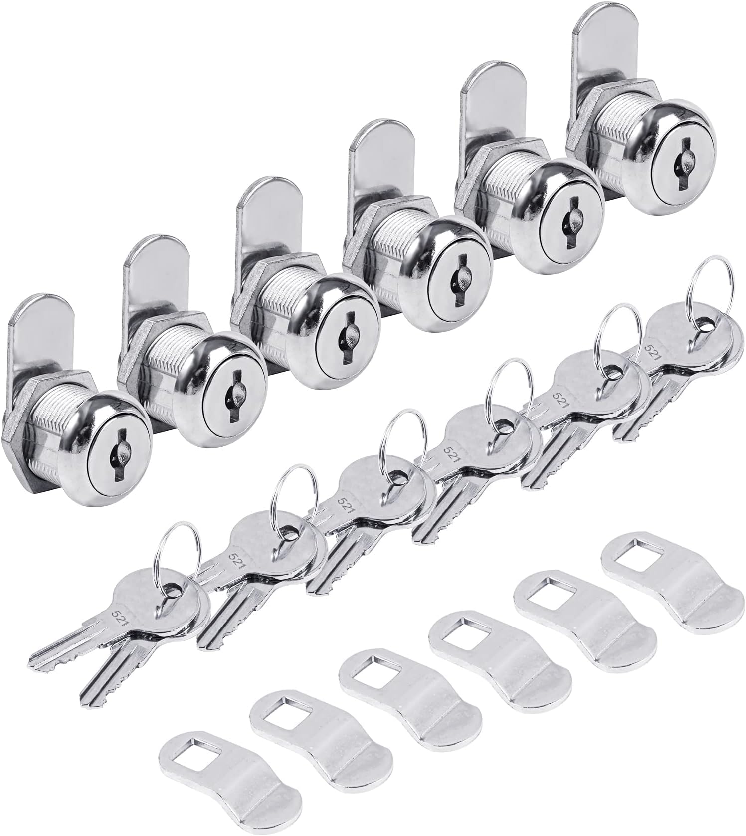 6 Pack Cabinet Locks with Keys, 5/8" Cam Lock, Mailbox Lock RV ...