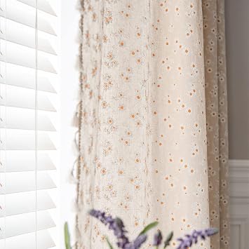 Amazon.com: ENJOYBRIDAL Floral Curtains 84 Inch Length 2 Panels Tassel ...