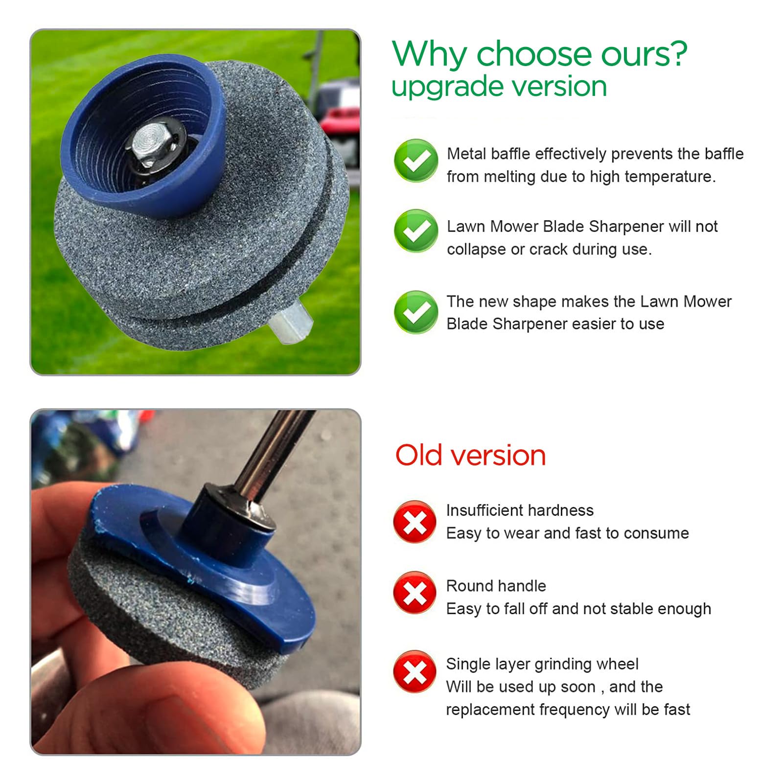 Snapklik.com : NEW3 Pieces Double Layer Corundum Lawn Mower Blade ...
