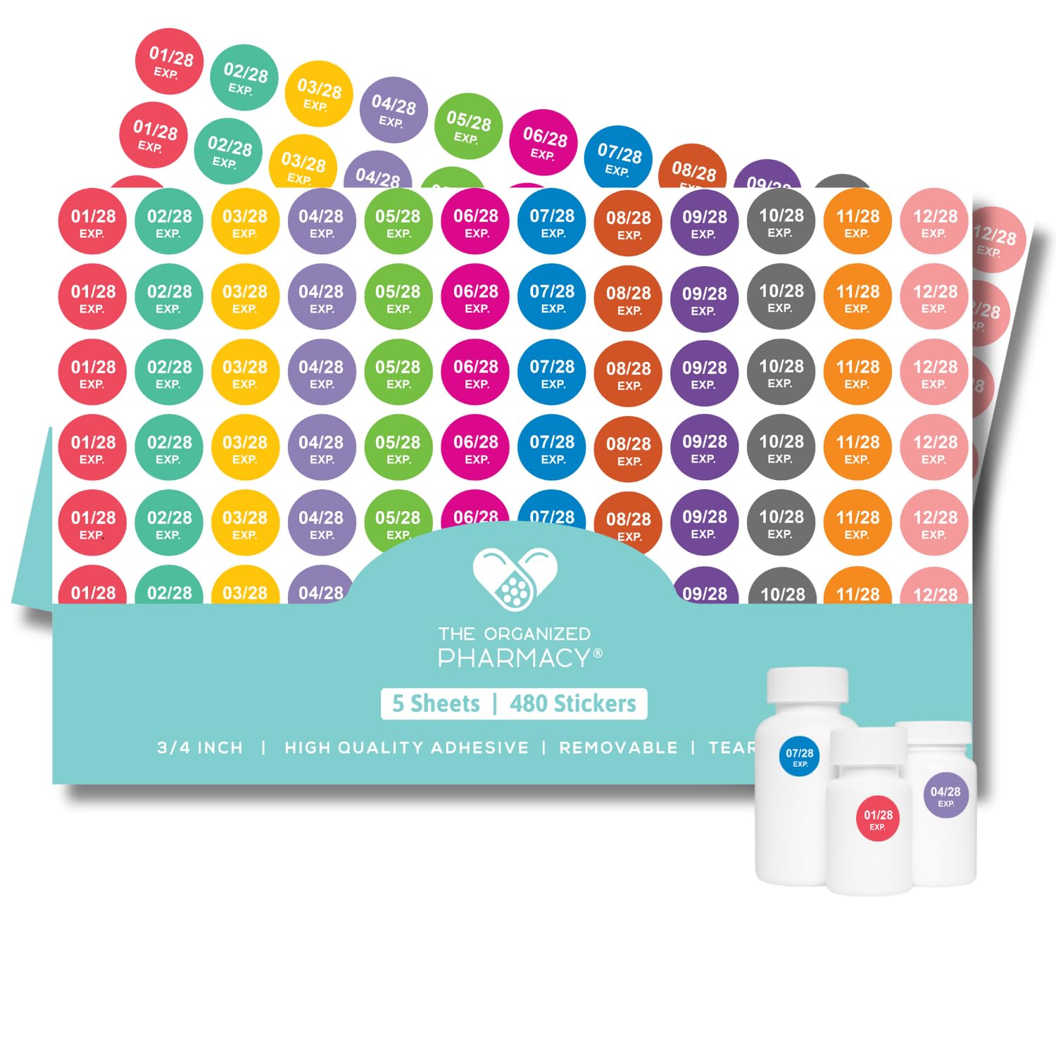 Amazon.com : The Organized Pharmacy Expiration Dates Stickers System ...