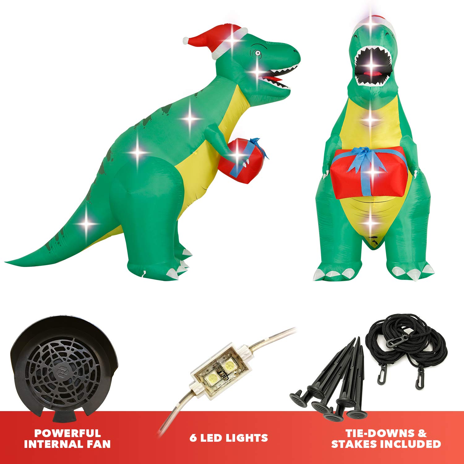 Snapklik.com : Holidayana Christmas Inflatables Large 8ft Tall T Rex ...