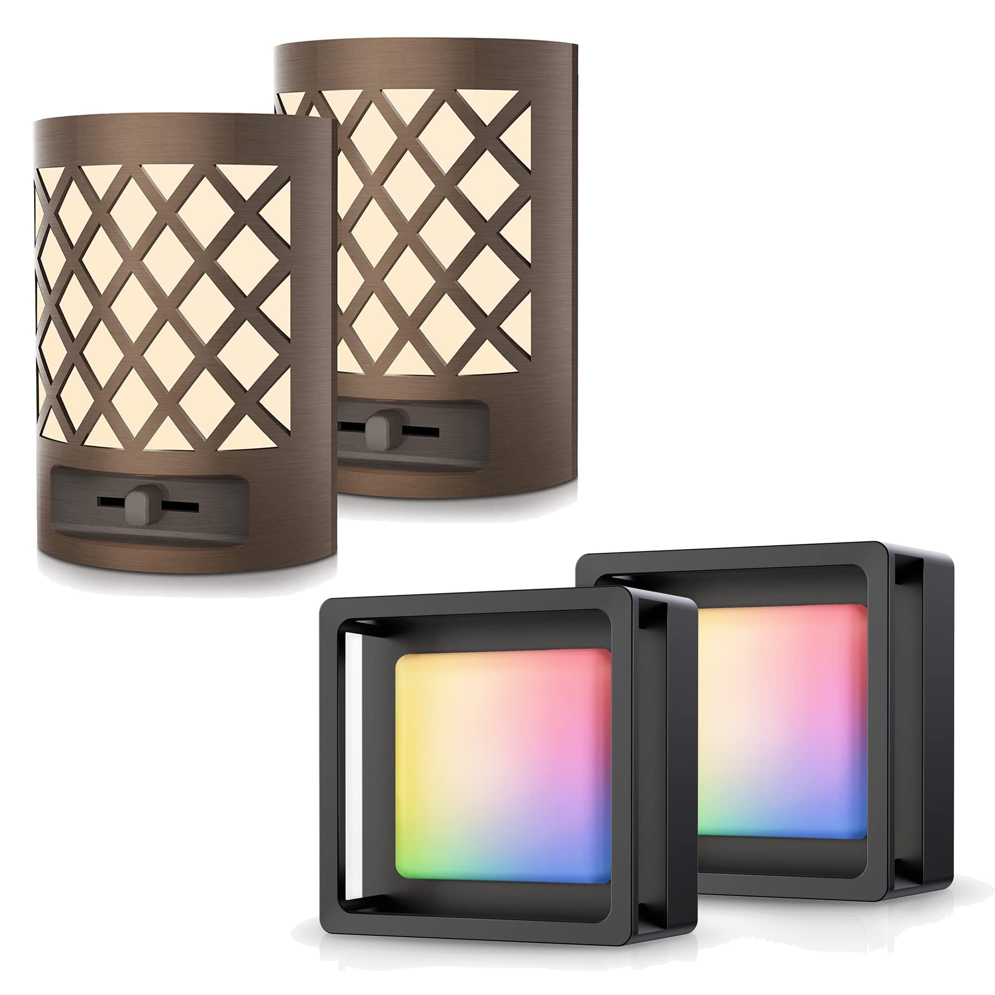 DORESshop Color-Changing LED Night Light, Plug-in, Dusk-to-Dawn Sensor ...