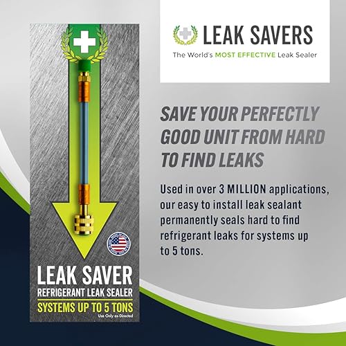 Snapklik.com : LEAK SAVER Direct Inject AC Refrigerant Leak Sealant - For Most HVAC Systems Up ...