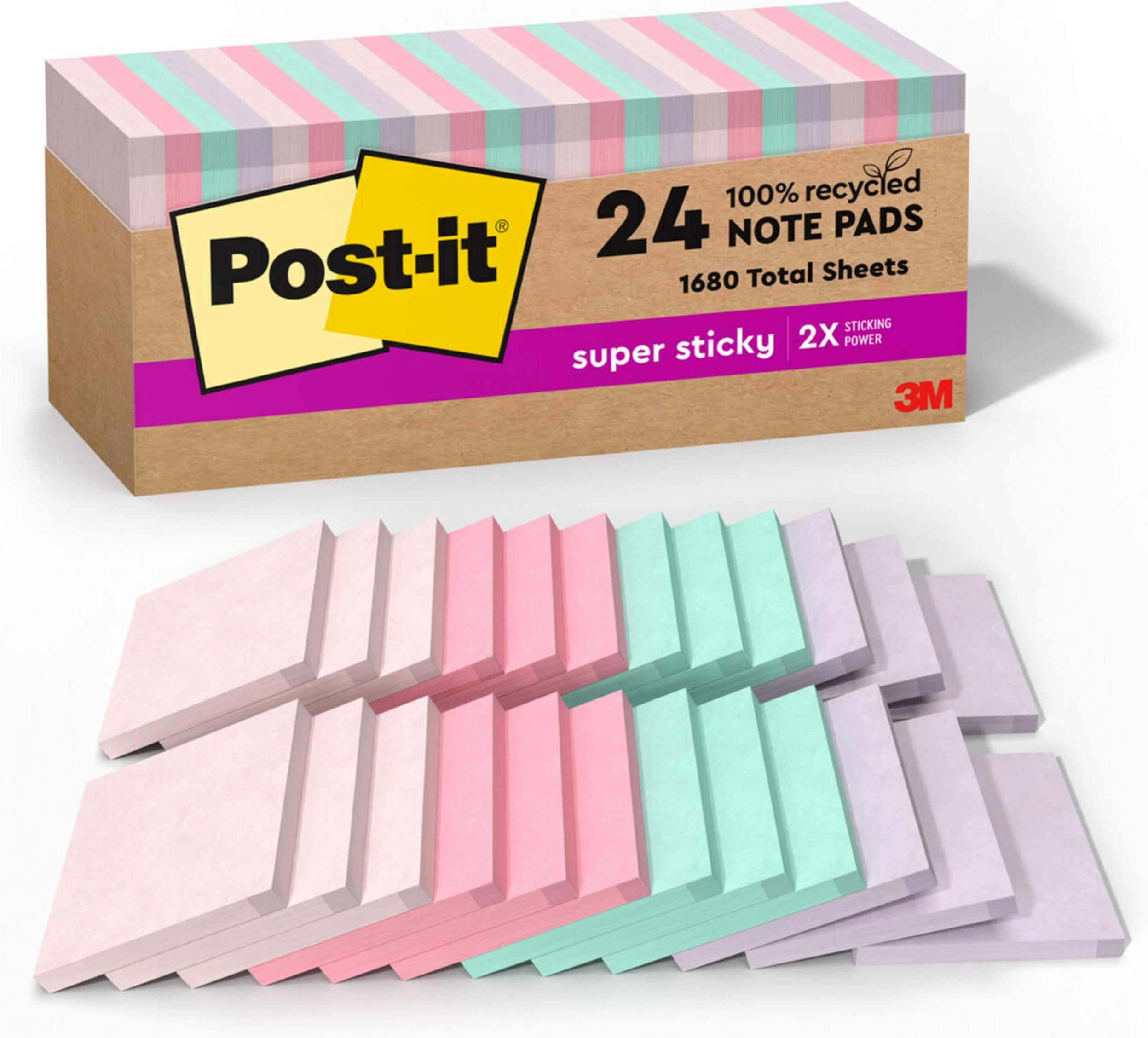 Amazon.com : Post-it Mini Notes, 1 3/8 x 1 7/8 in, 24 Pads, America's ...