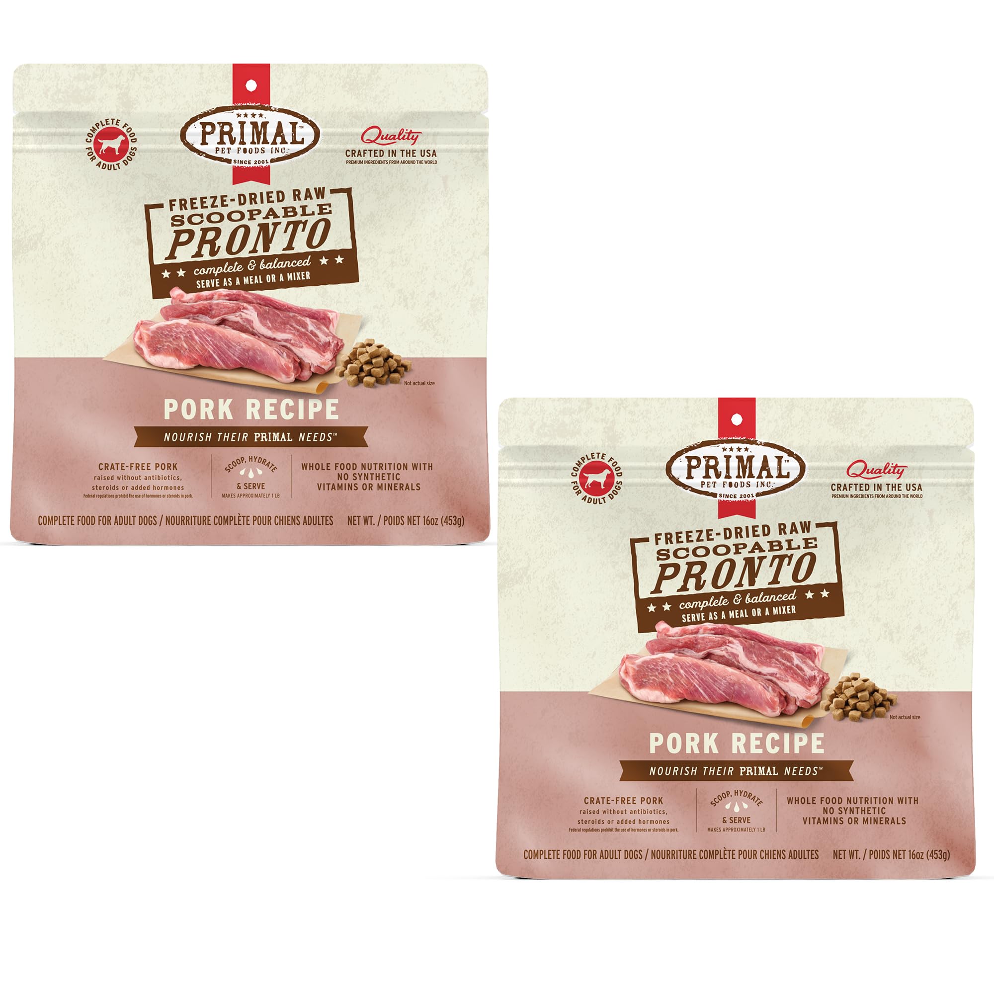 Amazon.com: Primal Freeze Dried Dog Food, Pronto Mini Nuggets, Pork ...