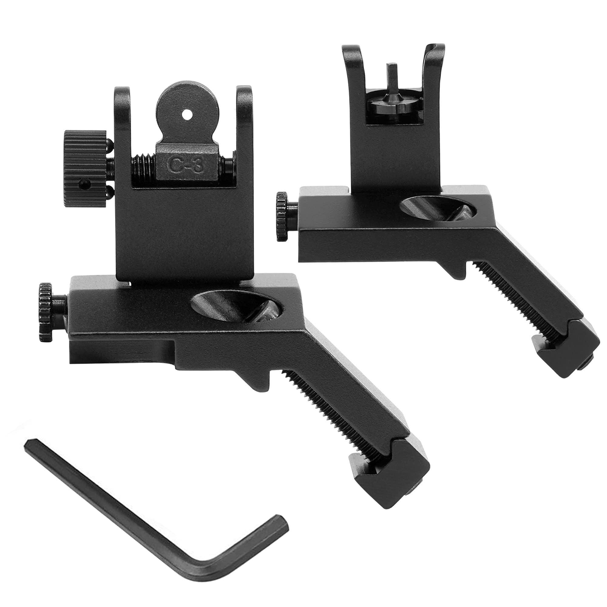 Snapklik.com : 45 Degree Iron Sights Offset Flip Up Front Rear Backup ...