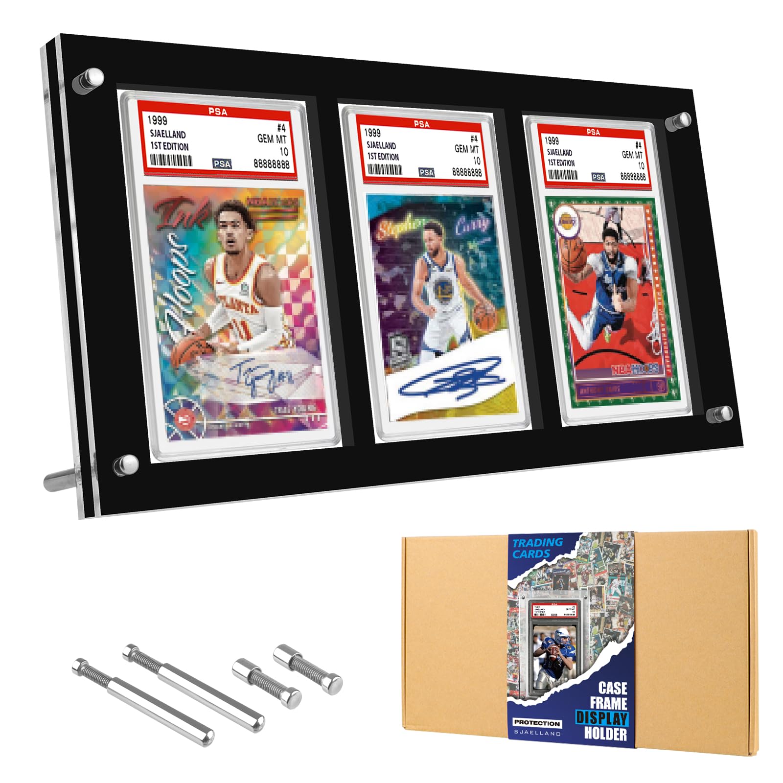 Amazon.com: Black PSA Card Display Table Top Frame Stand - 3 Card ...