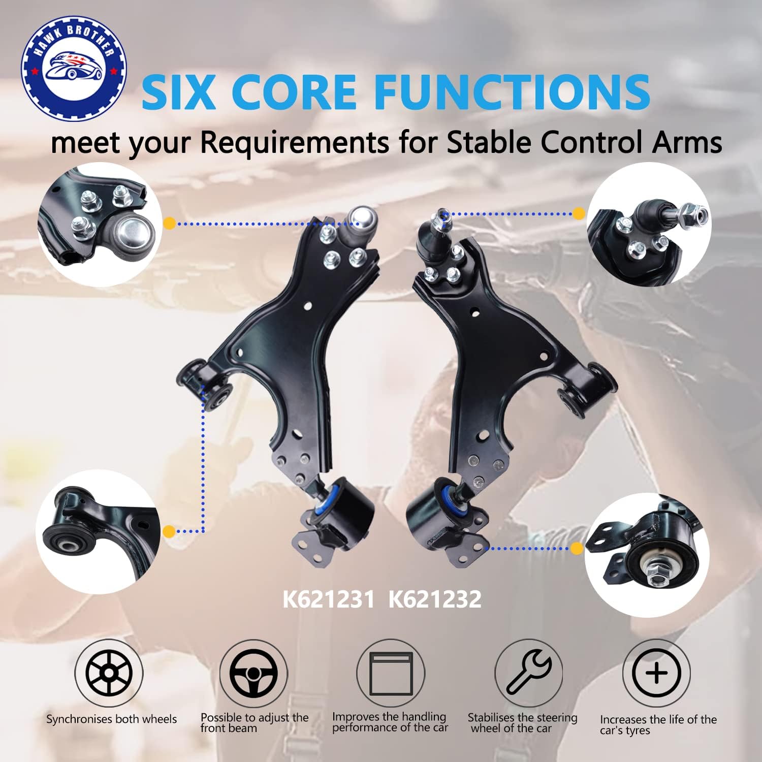 Kit de suspensión delantera de 8 piezas, brazos de control de rótula ...