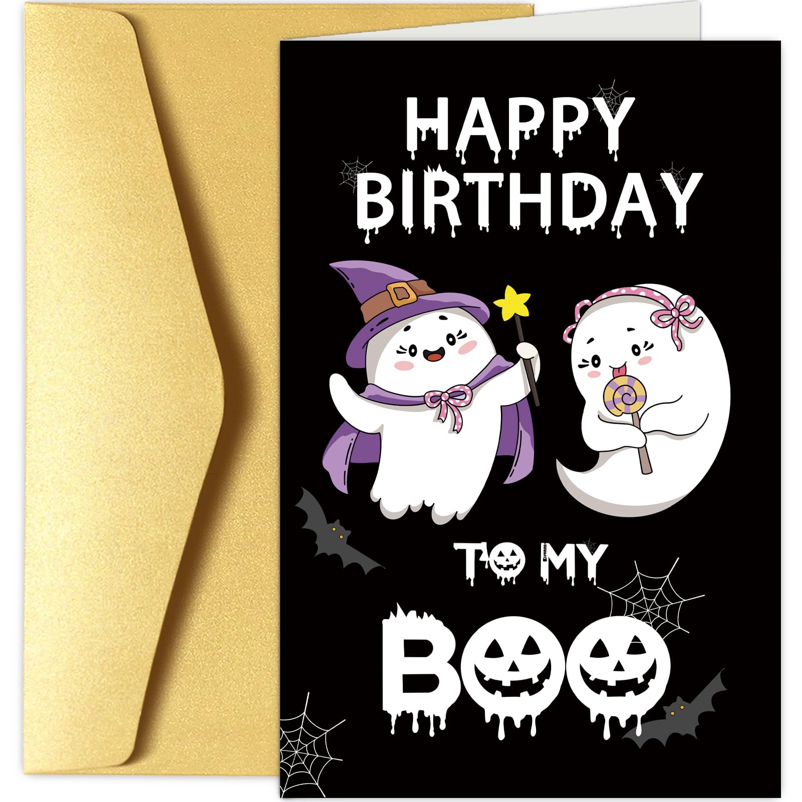 Snapklik.com : Chenive Cute Ghost Birthday Card For Husband Boyfriend