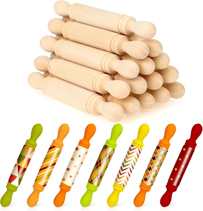 Amazon.com: 20 Pieces Mini Rolling Pin for Crafts 5.5 Inches Long ...