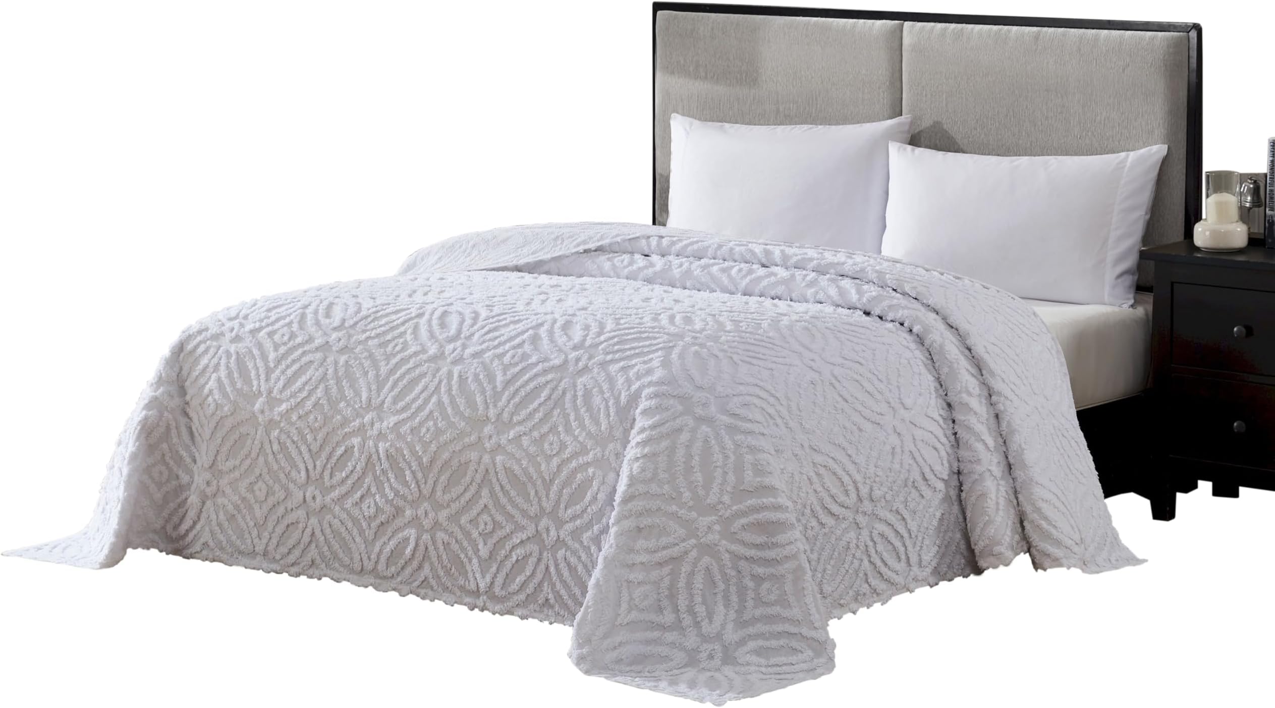 Amazon.com: Beatrice Home Fashions Channel Chenille Bedspread, Queen ...