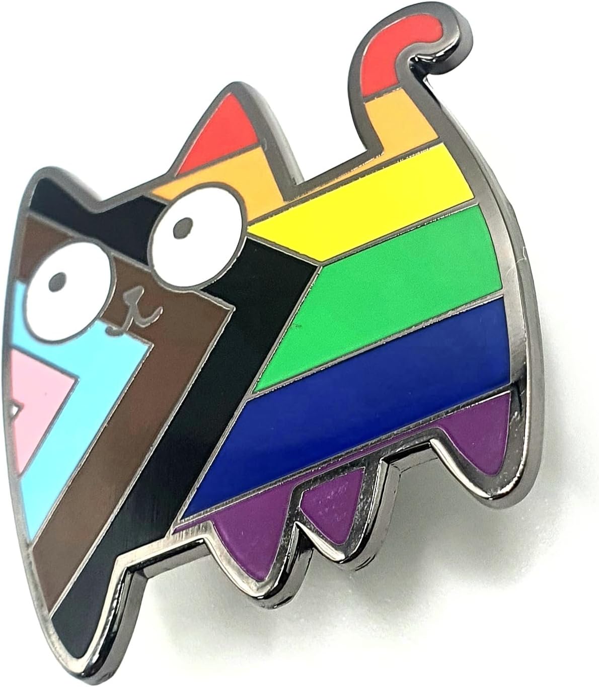 Rainbow LGBT Cute Cat Kitty Progress Gay Progress Pride Flag Cat Metal ...