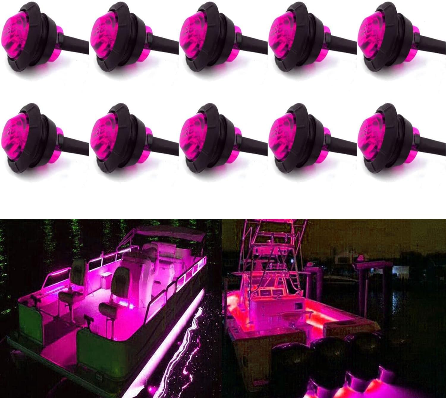 Amazon.com: 10 Pack Waterproof Marine Boat LED Lights, LED Underwater ...