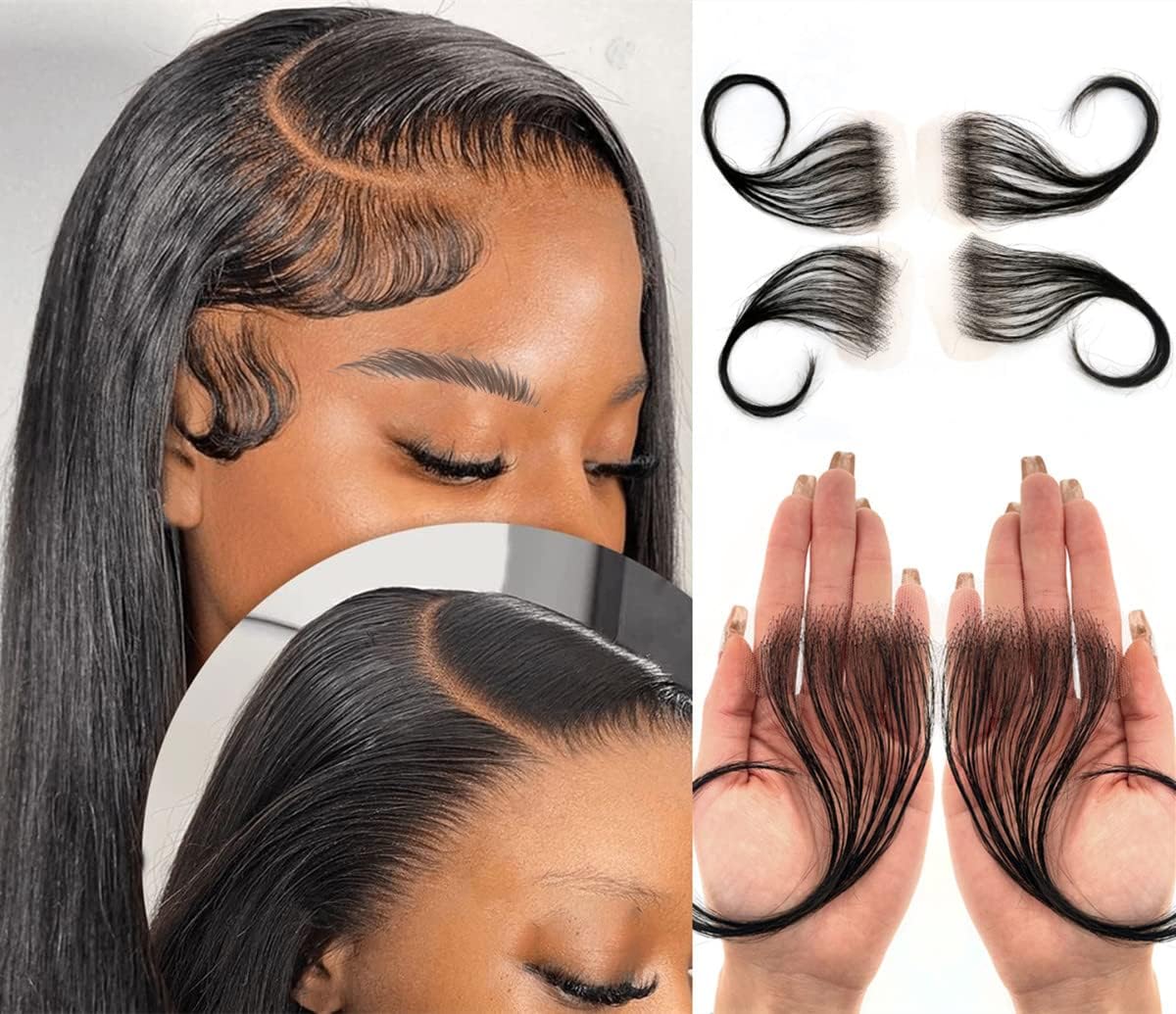 Amazon.com : XRDDFL Fake Edges Swiss HD Lace Baby Hair Stripes for ...