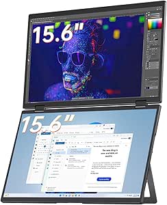 Amazon.com: VisionOwl Stacked Portable Monitor 15.6inch Dual Screen ...