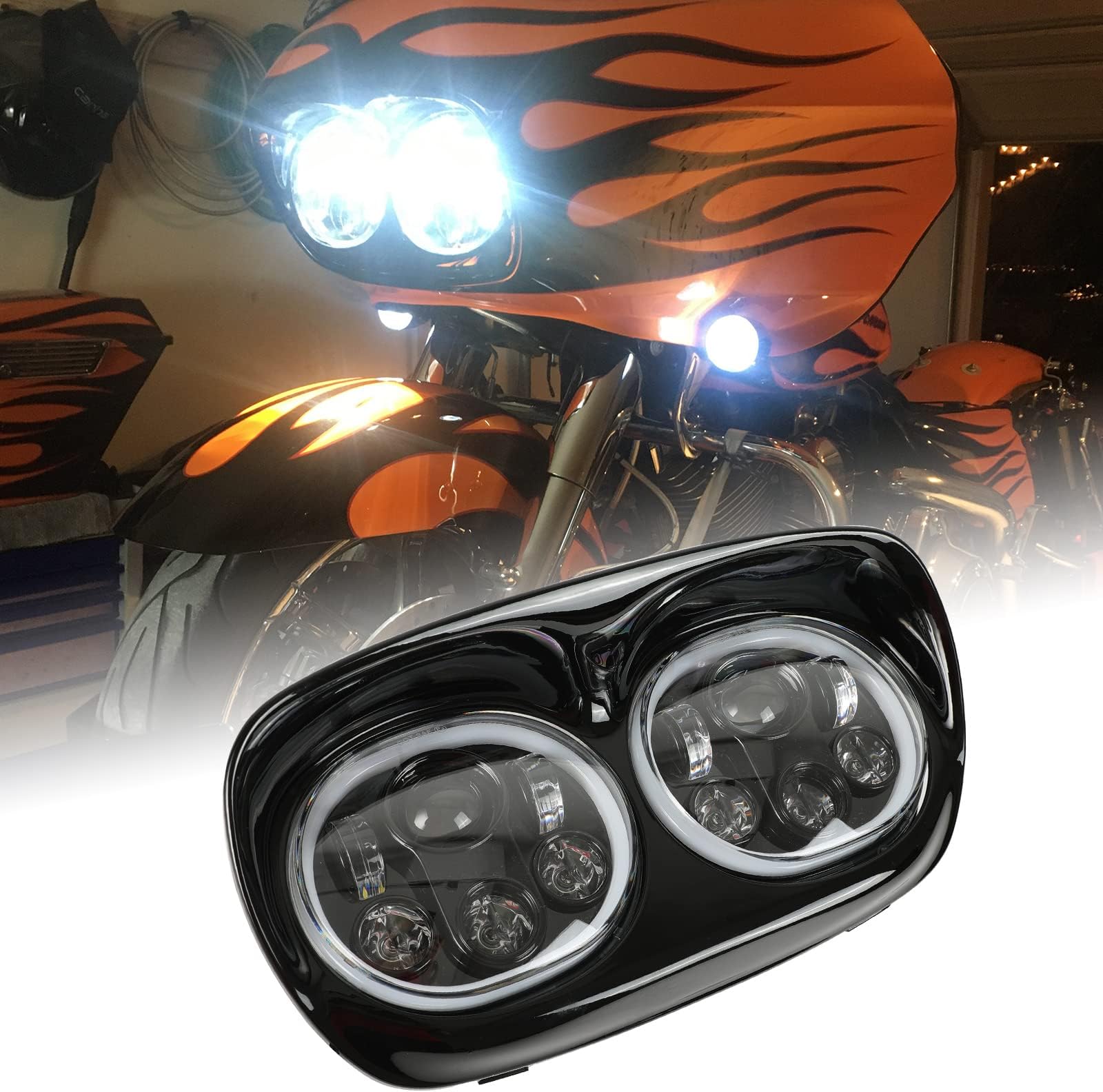 Amazon.com: TCMT 5 3/4" 5.75'' Dual LED Headlight Projector Head Lamp ...
