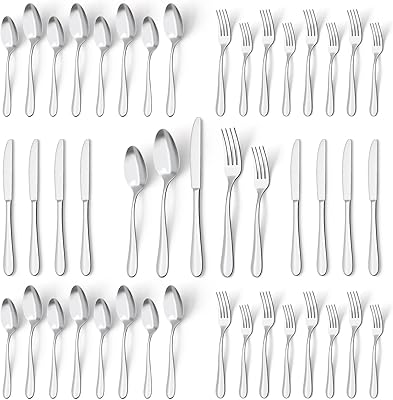 Amazon.com | Silverware Set with Serving Utensils Stainless Steel ...