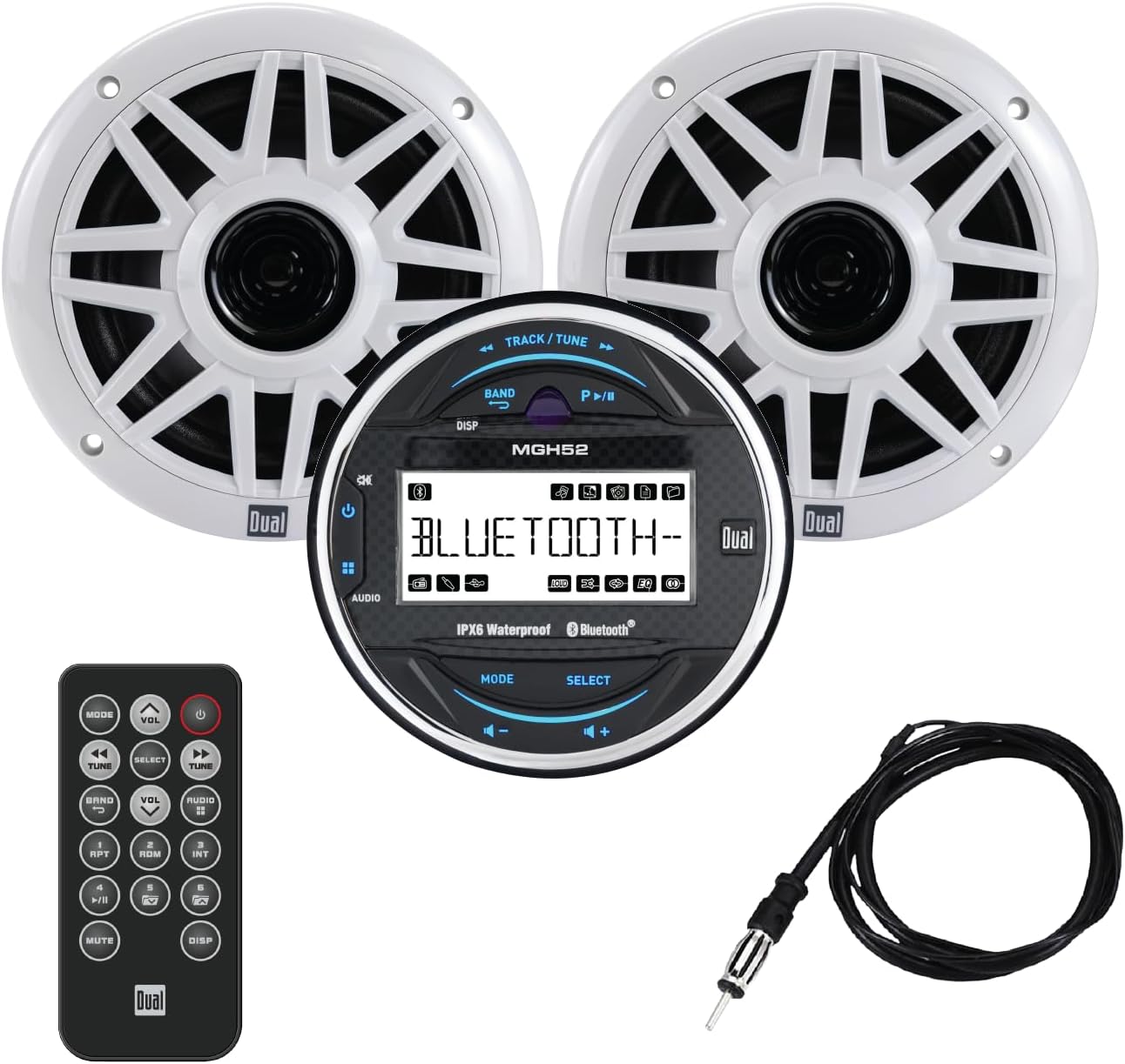 Amazon.com: Dual Electronics MXPGH52 Marine Radio | Gauge Hole Media ...