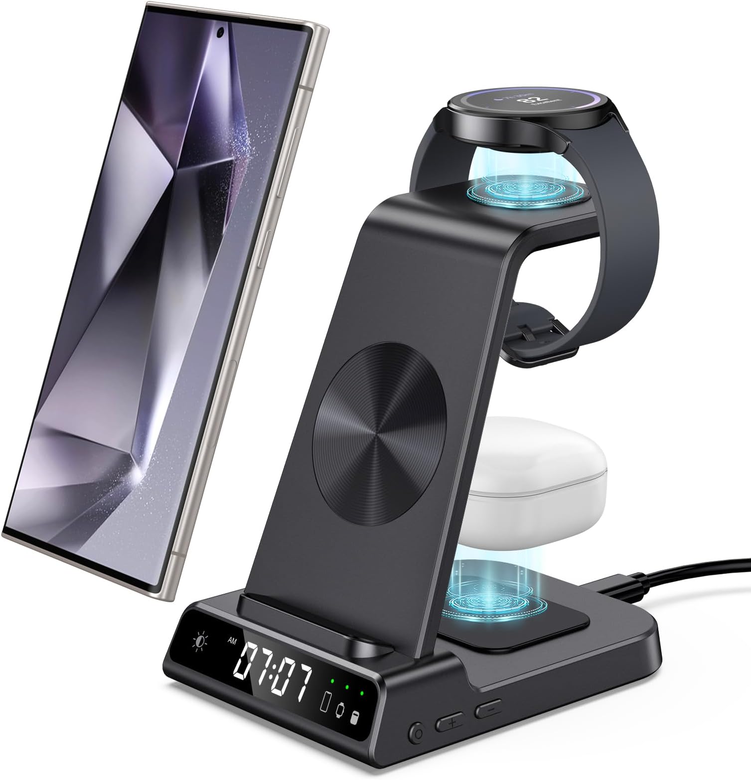 Amazon.com: Wireless Charger for Samsung, 3 in 1 Wireless Charging ...